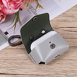 Hemobllo Compatible for AirPods Pro Case - Leather Protective Cover Anti-Scratch Shockproof Earbuds Carrying Case with Keychain Compatible with AirPods Pro Charging Case (Light Grey)