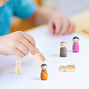 Christmas Doll 40Pcs Wooden Peg Dolls Unfinished Peg People Unpainted Wood Figures Decorative for DIY Graffiti Painting, Arts, Crafts Projects Wooden Toys Unfinished Wood