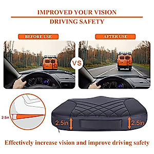 kingphenix Premium Car Seat Cushion, Memory Foam Driver Seat Cushion to Improve Driving View- Coccyx & Lower Back Pain Relief - Seat Cushion for Car, Truck, Office Chair (Black)