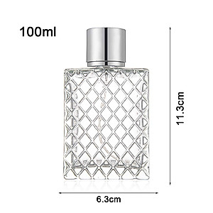 Enslz 100ml 3.4 oz Refillable Spray Perfume Bottles large cosmetic Fine Mist Atomizer Empty Portabe Clear Glass Essential Oil Container for Travel