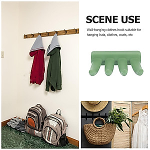 HOLIDYOYO Silicone Hooks Coat Hanger with 4 Hooks Adhesive Wall Hooks for Towels Keys Hats and More No Drilling Required Suitable for Kitchen and Bathroom Creative Banana Design Green