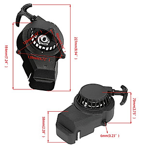 FVRITO Pull Start Recoil Starter Assembly Replacement for 2 Stroke Engine 47cc 49cc 50cc SYX Moto Holeshot Mototec SSR SX50 Coolster QG50 Xpro Hawk Mini Pocket Dirt Bike Kids ATV Quad 4 Wheeler Parts
