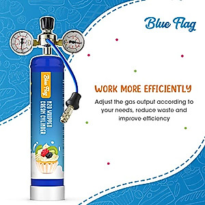 BLUE FLAG 580G N2O Whipped Cream Cylinder Charger High Capacity Pure N2O Nitrous Tank Compatible with Cream Whippers, 2 Pack