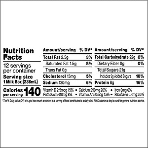 Horizon Organic Shelf-Stable Low Fat milk Boxes, Vanilla, 8 oz., 12 Pack