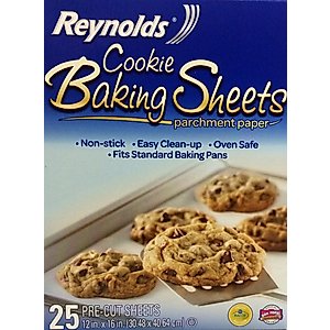 Reynolds Consumer Cookie Baking Sheets Non-stick Parchment Paper, 75 Count (3 Boxes Of 25 Sheets)