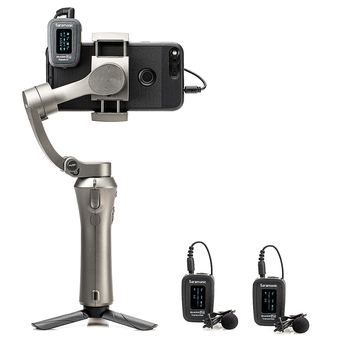 Saramonic Advanced 2.4 GHz 2-Person Wireless Clip-On Microphone System with Lavaliers for Cameras, Mobile Devices and More (Blink 500 Pro B2), Black,2X TX - TRS/TRRS, BLINK500PROB2