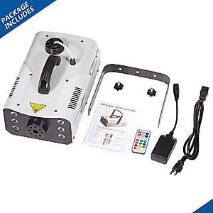 Fog Machine 900 Watt with 6 LED Lights and 2-In-1 Wireless Remote, Professional Stage Smoke Machine for DJ Halloween Parties Wedding