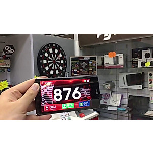 GRAN BOARD Dash Blue Online Bluetooth Smart Dartboard for Adults & Game Room Package c/w -Bracket, Throw line Sticker, Smartphone Holder, Extra tip 50pcs, Fcx Dart & std Gran Dartboard Accessory