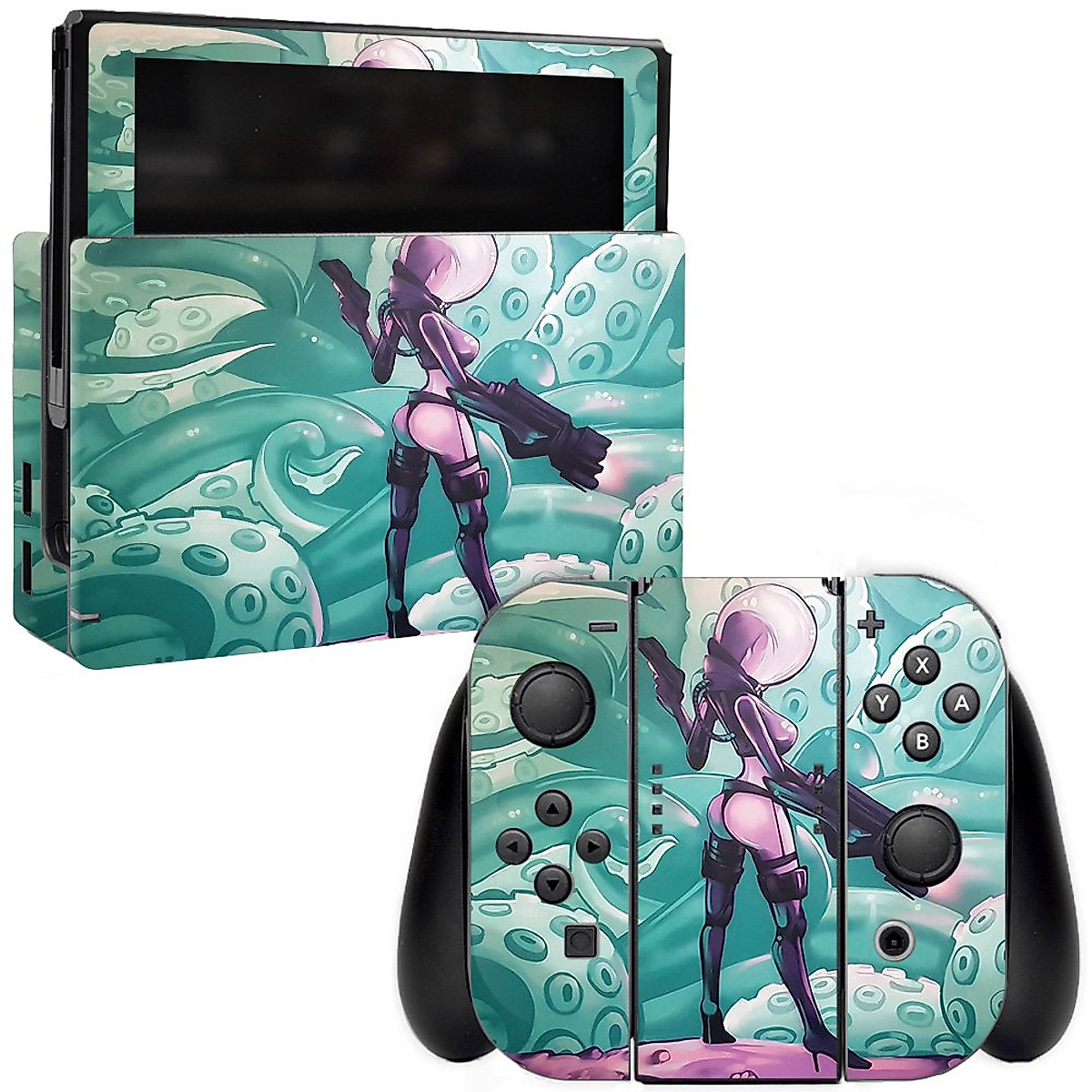 MightySkins Skin Compatible with Nintendo Switch - Tentacle Invasion | Protective, Durable, and Unique Vinyl Decal wrap Cover | Easy to Apply, Remove, and Change Styles | Made in The USA