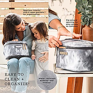 Petunia Pickle Bottom Travel Train Case, Makeup Bag, Toiletry Bag, Small Travel, Smoked Swirl Tie-Dye