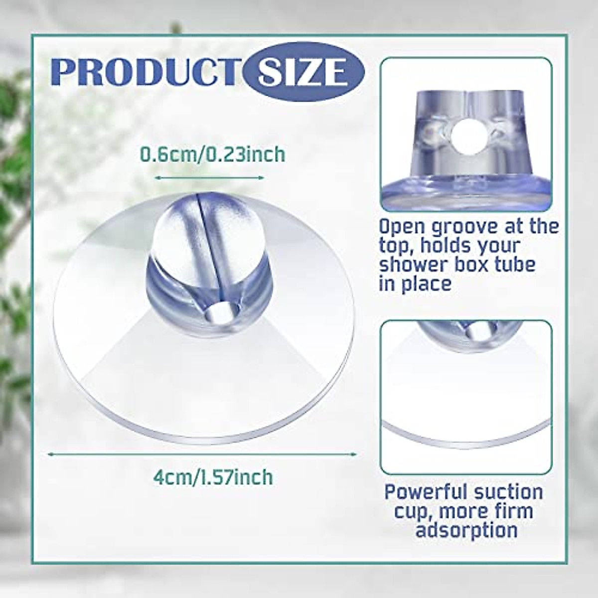 60 Pieces Suction Cups for Shower Caddy Shower Suction Cups Connectors Heavy Strength Large Clear Plastic Suction Cups Hooks Holder for Bathroom Window Glass Home Kitchen