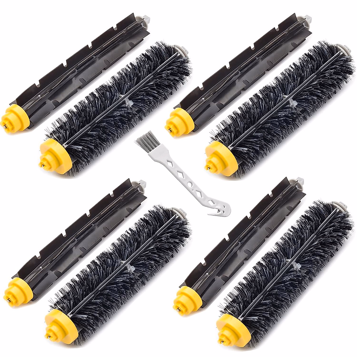 HsvrySa Replacement Parts for iRobot Roomba 600 and 700 Series 595 610 614 618 620 630 635 640 650 651 660 665 670 671 680 685 690 692 694 695 760 770 780 790 Vacuum,4 Sets Bristle & 4 Beater Brushes