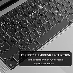 EooCoo Compatible with New MacBook Air 13.6 inch Case 2022 A2681 M2 Chip with Retina Display，Plastic Hard Shell Case + TPU Keyboard Skin Cover + Screen Protector - Crystal Clear