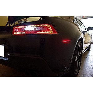 iJDMTOY Smoked Lens Red Full LED Rear Side Marker Light Kit Compatible With 2010-15 Chevy Camaro, Powered by 27-SMD LED, Replace OEM Back Sidemarker Lamps