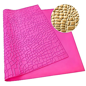 Warmoor Silicone Cake Fondant Mat, Crocodile Alligator Pattern Impression Lace Mold (22 x 14 inches, Pink Crocodile)