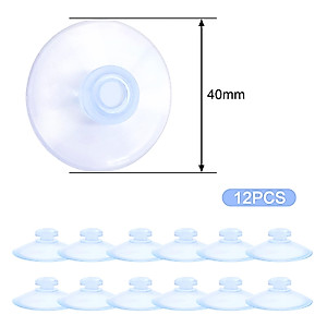 Medsuo 12pcs Suction Cup Glass Suction Pads 40mm Clear PVC Plastic Sucker Pads Without Hooks Extra Strong Adhesive Suction Holder for Home Kitchen and Bathroom Window Glass Door