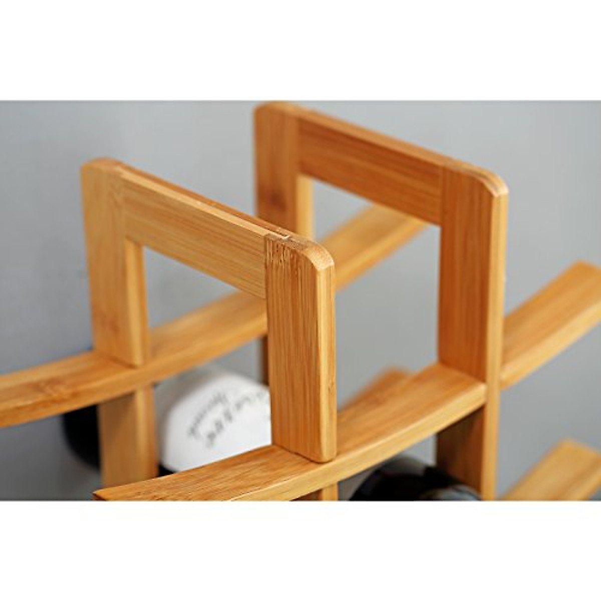 Mosa Natural Bamboo 12 Bottle Wine Rack (11.8" X 5.7" X 16.3"), Wood Wine Rack Countertop Wooden Wine Accessories