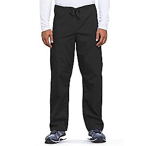 Cherokee Regular Originals Unisex Drawstring Cargo Scrubs Pant, Black, Medium