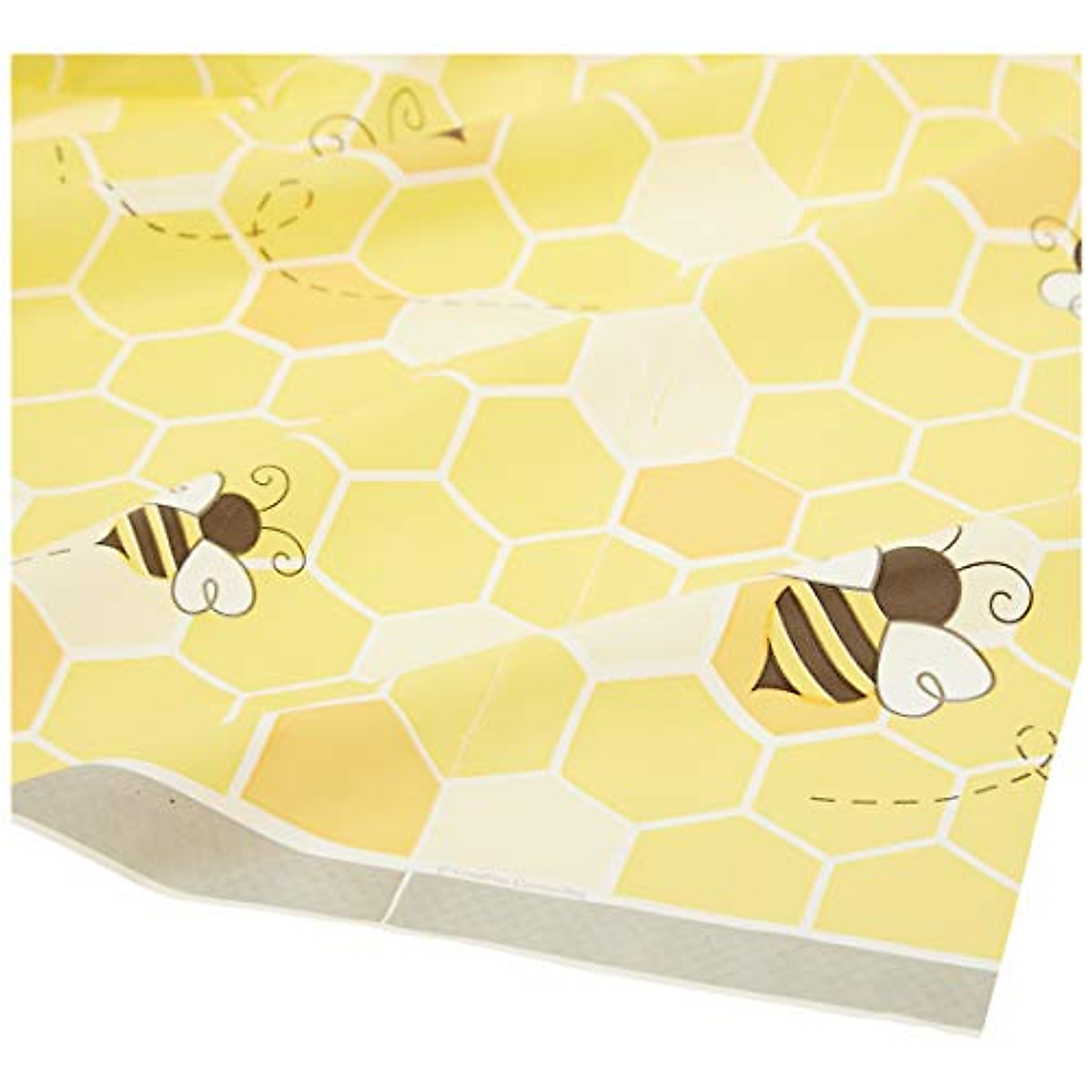 Creative Converting Bumblebee Baby Plastic Tablecloth, 54" x 102", Multi-Color