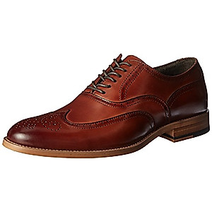 Stacy Adams Men's Dunbar-Wingtip Oxford, Cognac, 10.5 W US