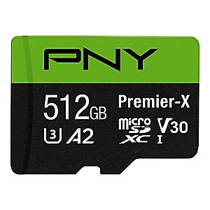 PNY 512GB Premier-X Class 10 U3 V30 microSDXC Flash Memory Card