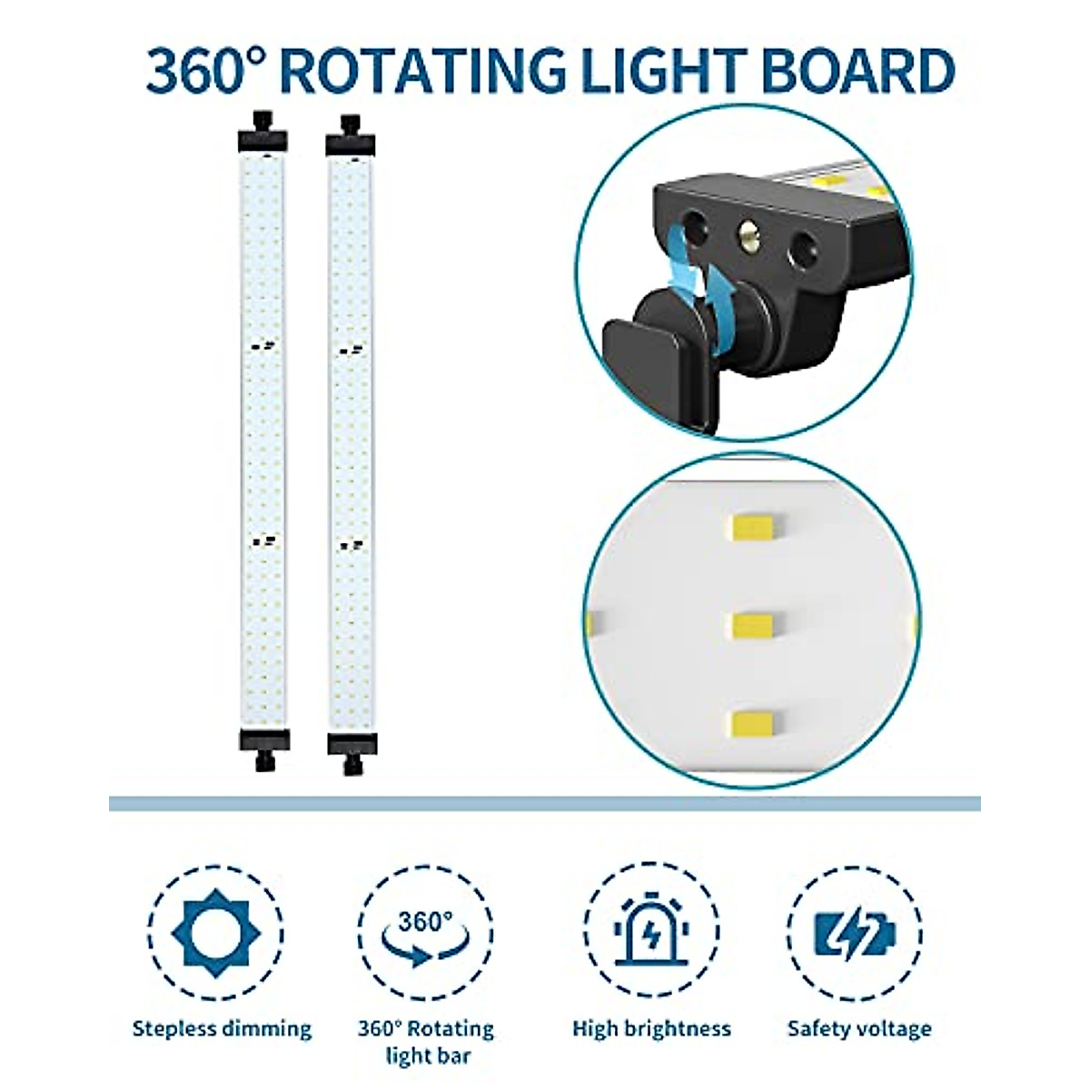 FOSITAN Bi-Color Photo Light Box 35’’/90cm Portable Shooting Tent Photo Box with 7 Color Backgrounds, 252 LED Beads, 360 Degree Rotated Light Board, 2600-8500K(±200K), CRI 92+