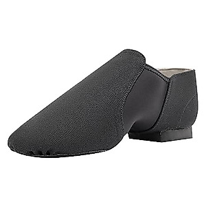 Linodes Unisex 09 Canvas Upper Slip-on Jazz Shoe for Women and Men's Dance Shoes-Black 8.5M