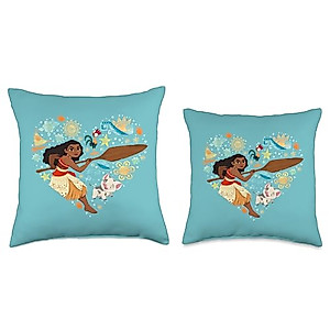 Disney Princess Moana Hei Hei Pua Collage Heart Throw Pillow