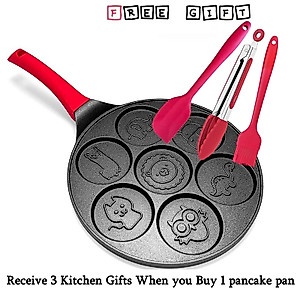 DAYOOH Pancake Maker for Kids, Waffle Maker Breakfast, Sarten Para Pancakes, Egg Cooker Pan Mini Pancakes Pan Animal Pancake Molds Pancake Shapes Nonstick Crepe Pan Pancake Griddle