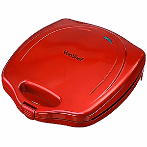 VonShef Mini Donut Maker – Donut Maker Machine for Home, Makes 12 Doughnuts, 1200W, Non-Stick Surface, Safe Cooking for Kids, a Unique Mini Appliance Gift – Red