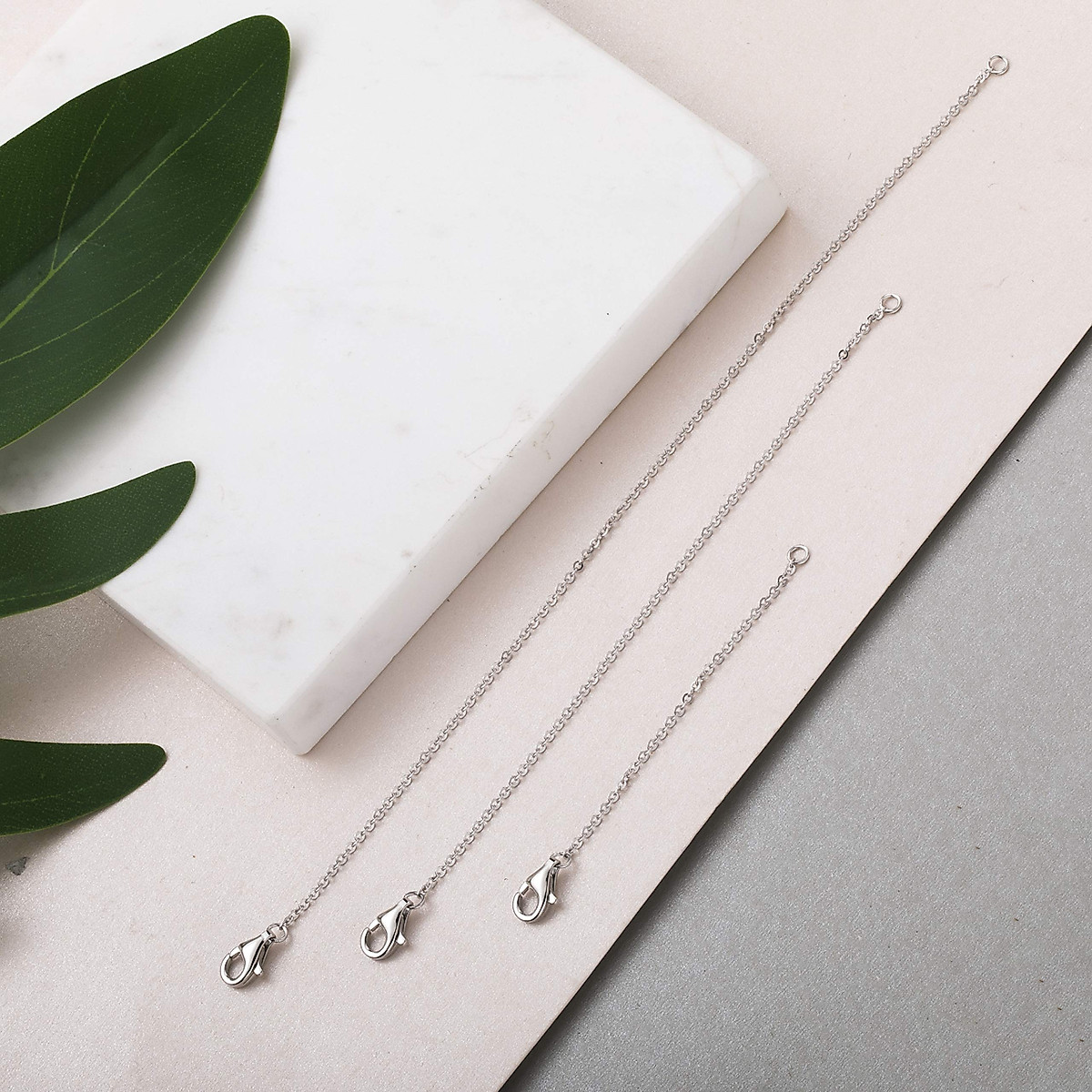 Meow Star Necklace Extender Sterling Silver Necklace Extenders Gold Chain Extenders for Necklaces Extender for Bracelet Anklet Set (925 Sterling Silver Set 2", 4", 6")