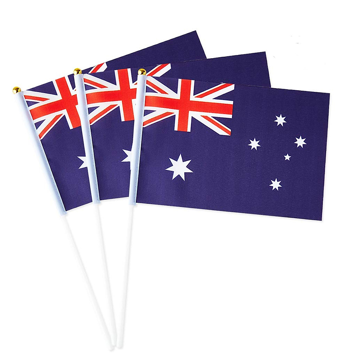 Australia Flag Australian Small Stick Mini Hand Held Flags Decorations 1 Dozen (12 pack)