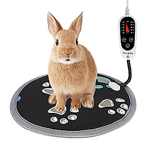 Furrybaby Pet Heating Pad, Waterproof Dog Heating Pad Mat for Cat with 5 Level Timer and Temperature, Pet Heated Warming Pad with Durable Anti-Bite Tube Indoor for Puppies Dogs Cats (Black, 12", 2pcs)