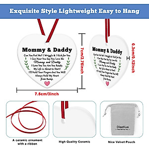 Mom to Be Gift Ornament Ceramic Gifts Pregnancy Announcements Gifts for Friends Dad Mom Gender Reveal Gifts Baby Announcement Daddy Here Comes Mommy Wedding Sign Mommy Dad to be Sign