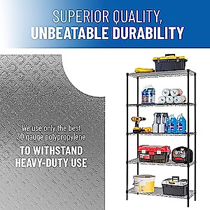 Shelf Liners for Wire Shelf System - Set of 4 in Clear 18 x 36 inch - Plastic Wire Shelving Shelf Mats - Made in USA