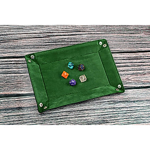 RILOL Dice Tray & Dice Bag Set by Dragon Nest Store | Quality Folding Rectangle Rolling Tray & Velvet Storage Pouch for DND Metal Dice | Ideal for Dungeons&Dragons RPG Board & Table Games