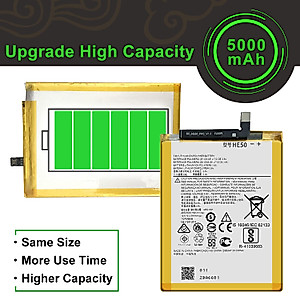 WUHAO for Cricket Motorola Moto E5 Supra XT1924-6 Replacement Battery, for HE50/SNN5989A Battery with Adhesive Tape Tool Repair Kit