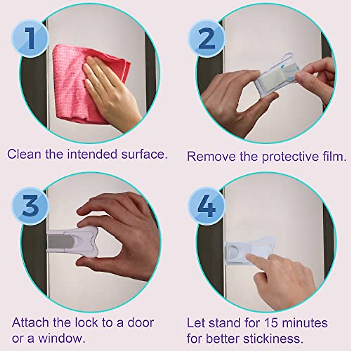 Sliding Door Lock for Child Safety, Window Stoppers for Vertical Windows, Sliding Glass Door Lock for Baby Proof (2 Pack)