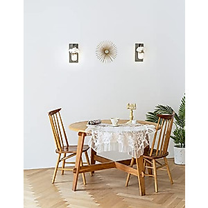Mkono Mason Jar Wall Sconces Rustic Sconces Wall Decor Set of 2 Farmhouse Mason Jars Bathroom Decor Wood Boards with Fairy Lights and Flowers Fall Wall Decor for Home Kitchen Living Room, White