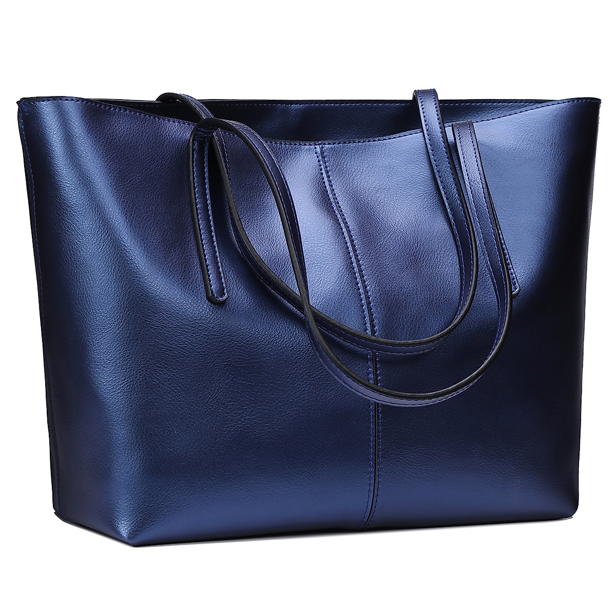 Covelin Women's Handbag Genuine Leather Tote Shoulder Bags Soft Hot Blue