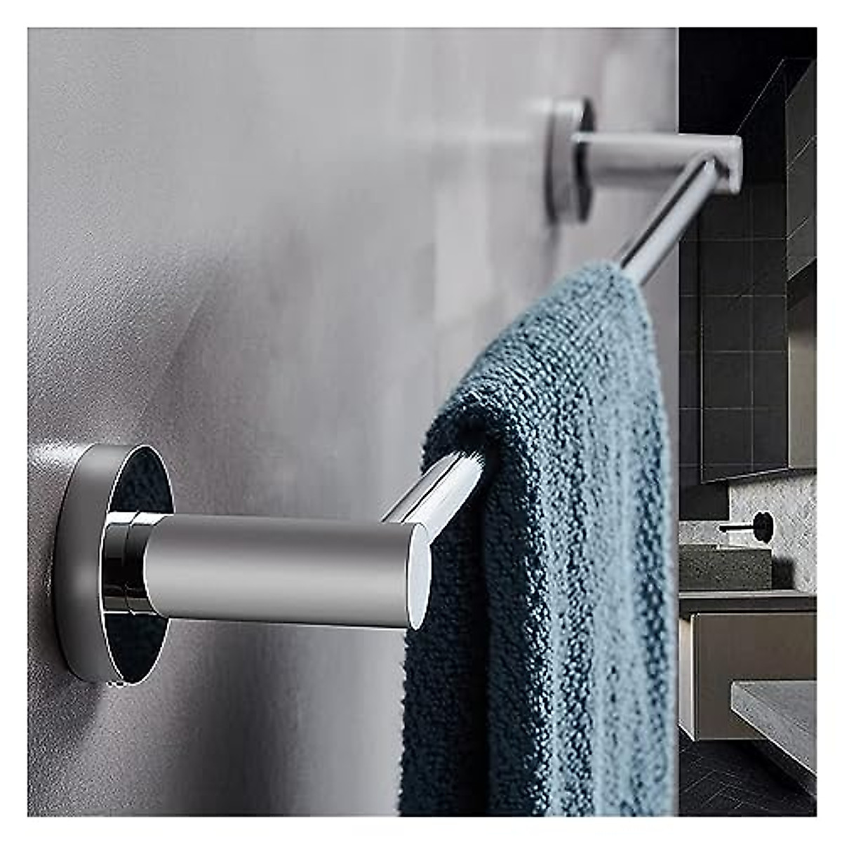 Towel BAR Rack Towel Rack Wall Mounted Single Towel Storage Rack Towel Bar,Copper Round Towel Rod for Bathroom or Kitchen,Polished Chrome Finish Towel Storage Shelf Bathroom Hardware/50Cm (Size : 20C