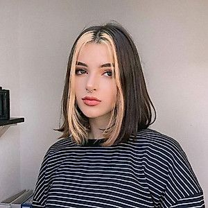 Akabsh 9A Grade Brazilian Straight Bob Wig with Highlight tl27 13×4 Short Human Hair Lace Front Wigs 150% Density Human Hair Lace Closure Wigs Front Short Human Hair Wigs