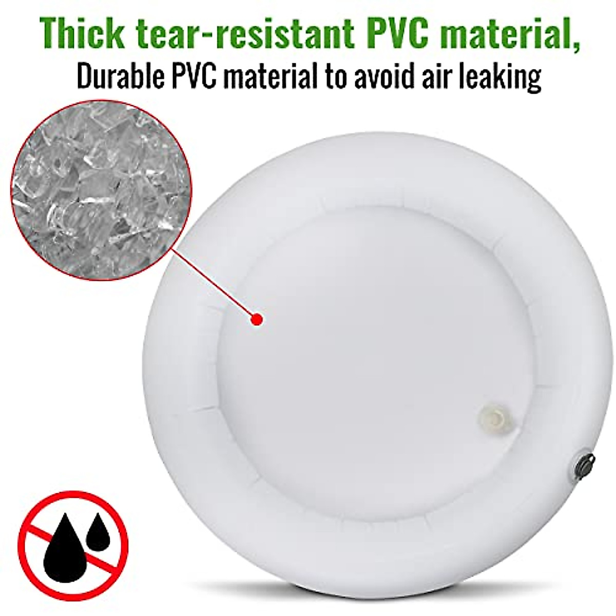 Outdoorwares inflatable Serving bar buffet - With Drain New INNOVATIVE VALVE For EASY Inflation/Deflation By Food & Drink Holder For Pool Picnics, Barbeques & Parties – 24" x 24" x 4" -2 Pack