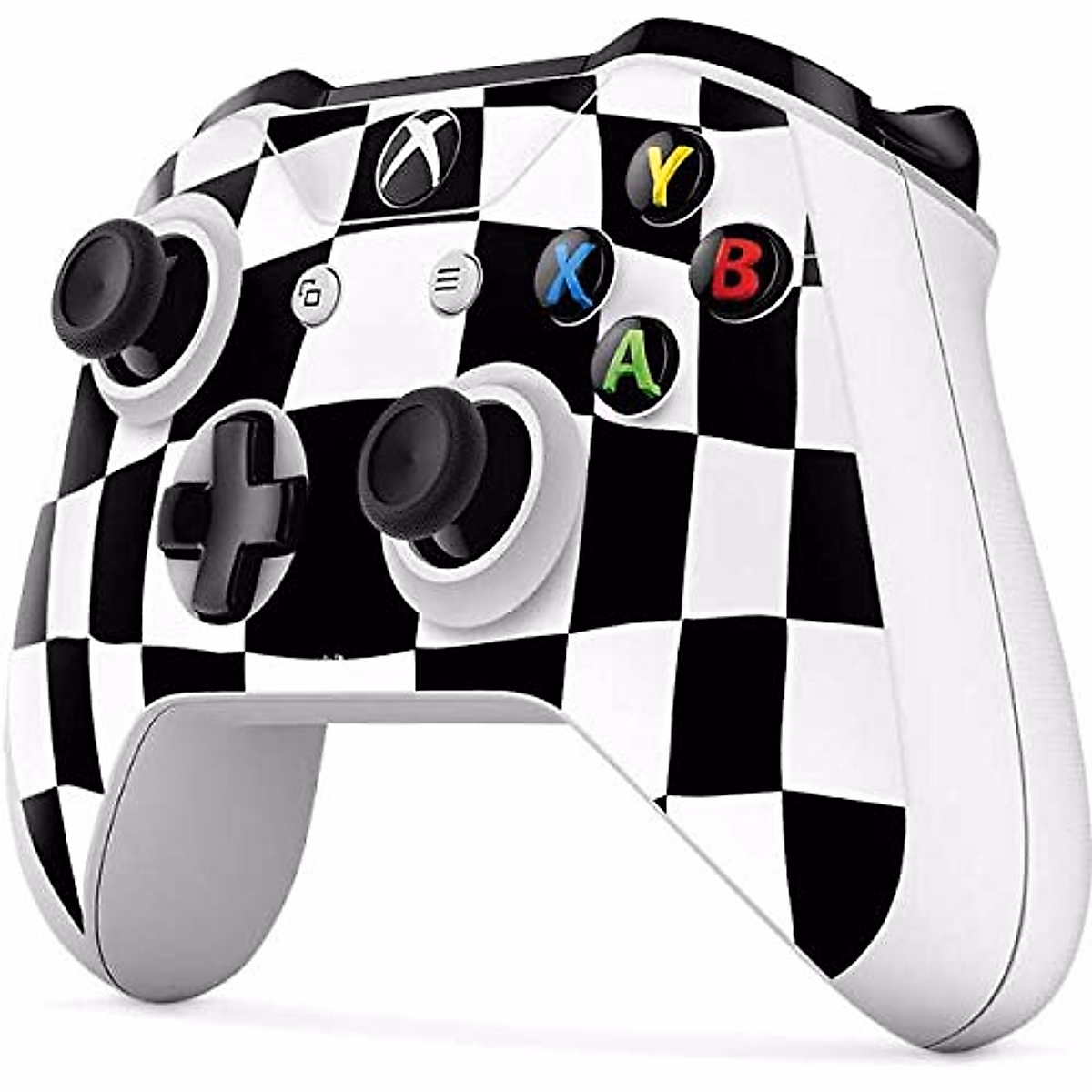 Skinit Decal Gaming Skin Compatible with Xbox One S Controller - Originally Designed Black and White Zoomed Checkerboard Design
