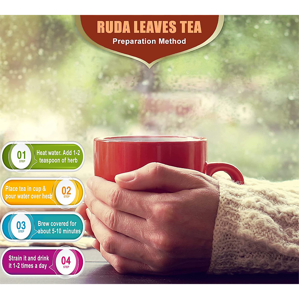 RUE Dried Herbs Peruvian Ruda 2.05 oz (56 gr) 20+ CUPS Ruda Seca, Ruda Graveolens, Natural Dried Tea Herbs, Ruda Rue Herbal Tea, Resealable Bag, Fresh Aroma & Taste (2. oz)