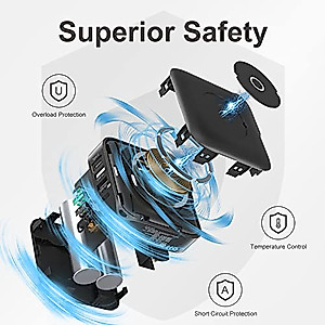 MagLoop Wireless Portable Charger, 10000mAh Magnetic Power Bank PD 20W Fast Charging with AC Wall Plug, Wireless Battery Pack for iPhone 14/13/12, Mini, Pro, Max, AirPods(Black)