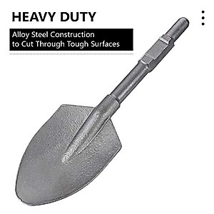 Clay Spade Chisel Bit for Demolition Jack Hammer, A-KARCK 1-1/8" Hex Shank Asphalt Cutter Chisel 17.5" Long, Alloy Steel Construction