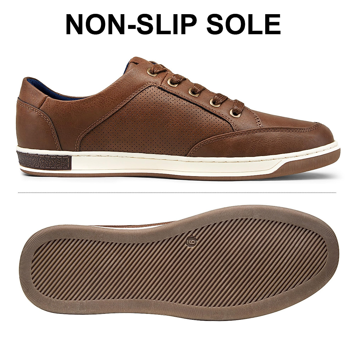 Jousen Men's Sneakers Classic Retro Casual Shoes for Men Breathable Business Dress Sneaker (A81Q07 Dark Brown 10)