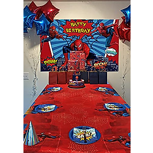 2pc Spider Themed Birthday Party Decorations,Plastic Tablecloth Hero Party Table Covers for Superhero Kids Birthday Party Supplies, 70 inches x 42 inches