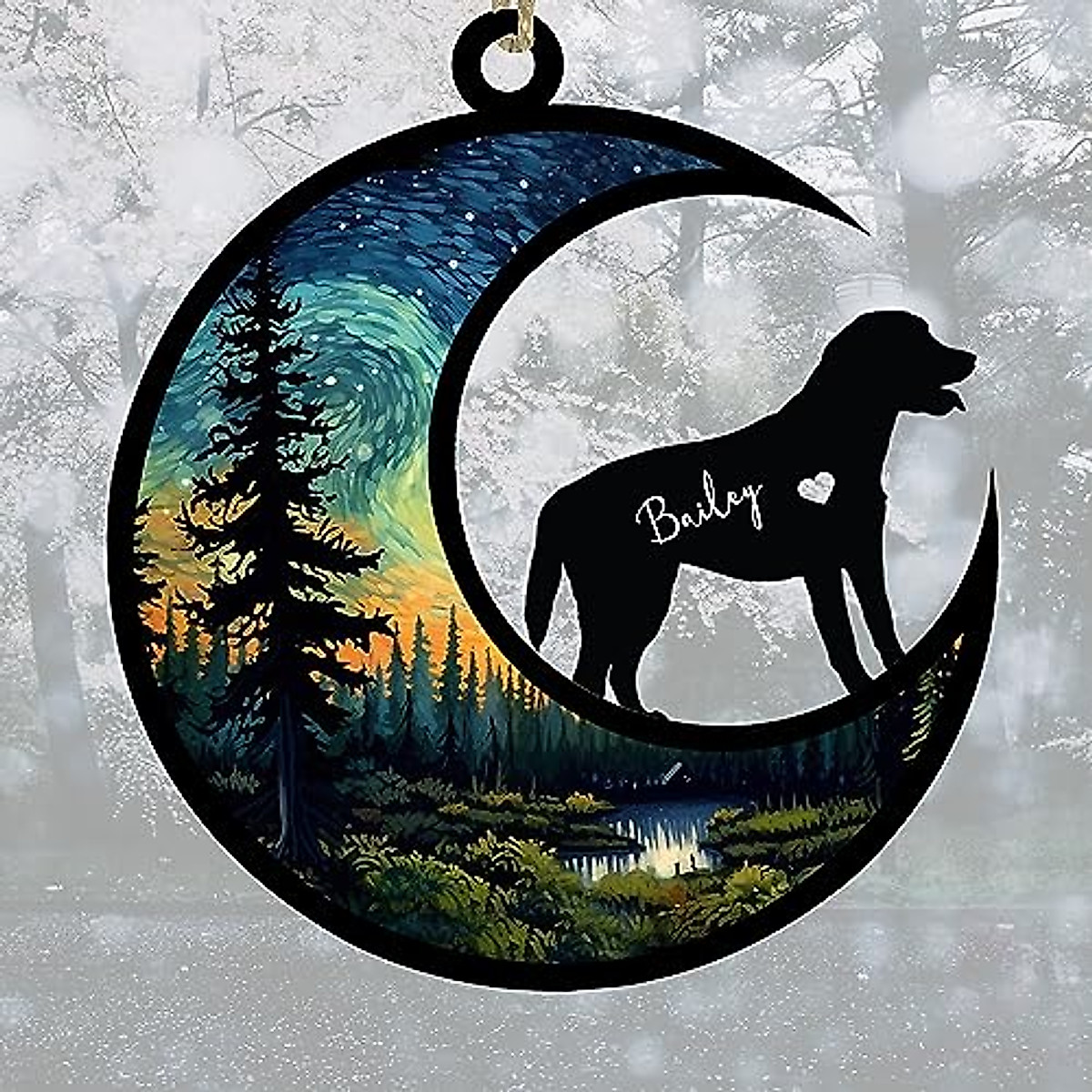 Nazenti Rainbow Bridge Pet Memorial Gifts, Rainbow Bridge Pet Memorial Gifts Suncatcher, Personalized with Name Date Dog Breeds Suncatcher, Pet Memorial Ornament Dog, Best Large Dog Gifts